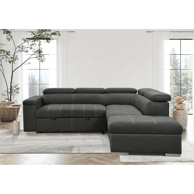 Microfiber couch with pull out bed store